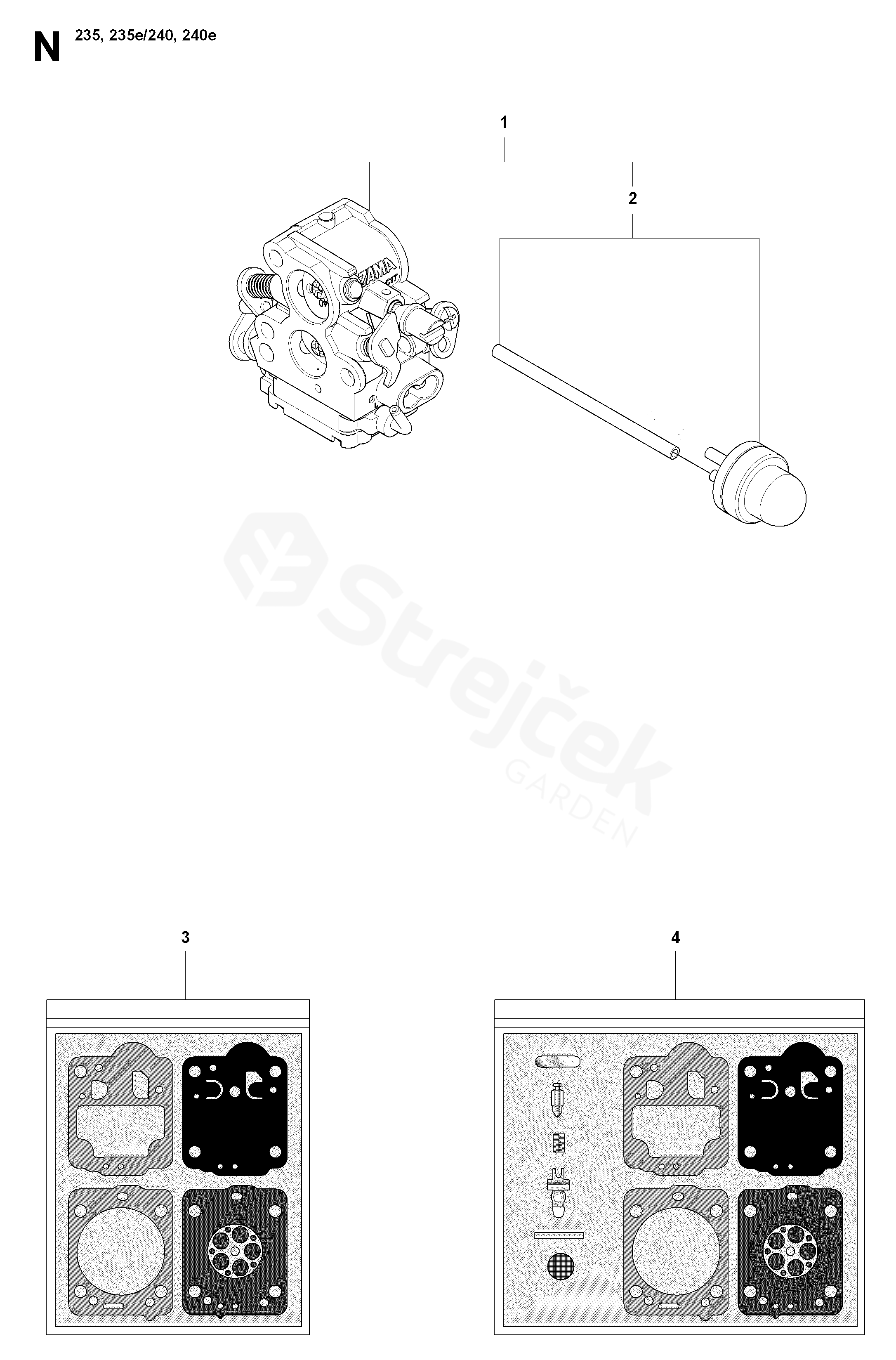 Spare parts - Partlist - 240 240, 2008-01 - CARBURETOR | sGarden.cz