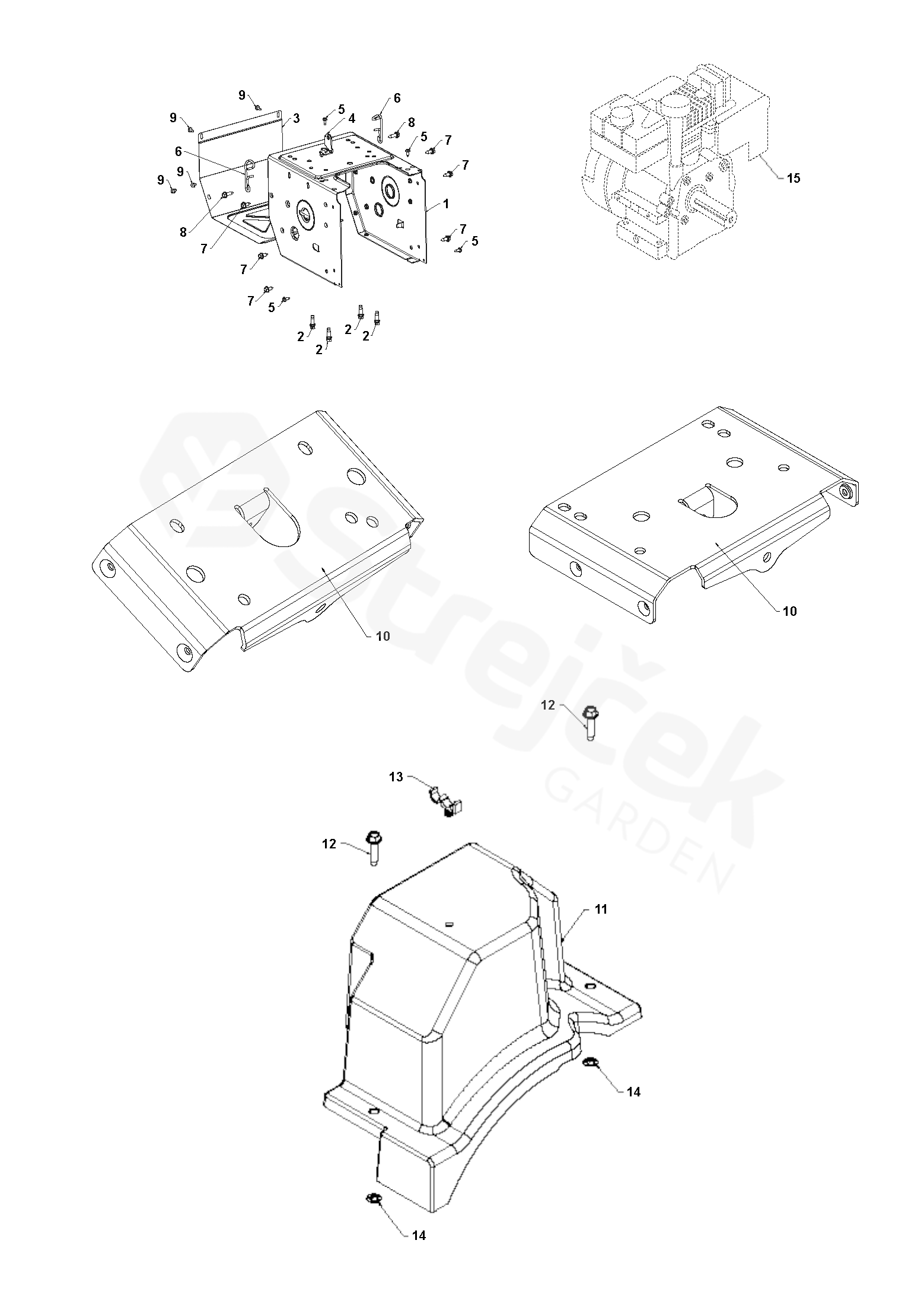 Spare parts - Partlist - ST 224 ST 224 - CHASSIS, ENGINE & PULLEYS ...