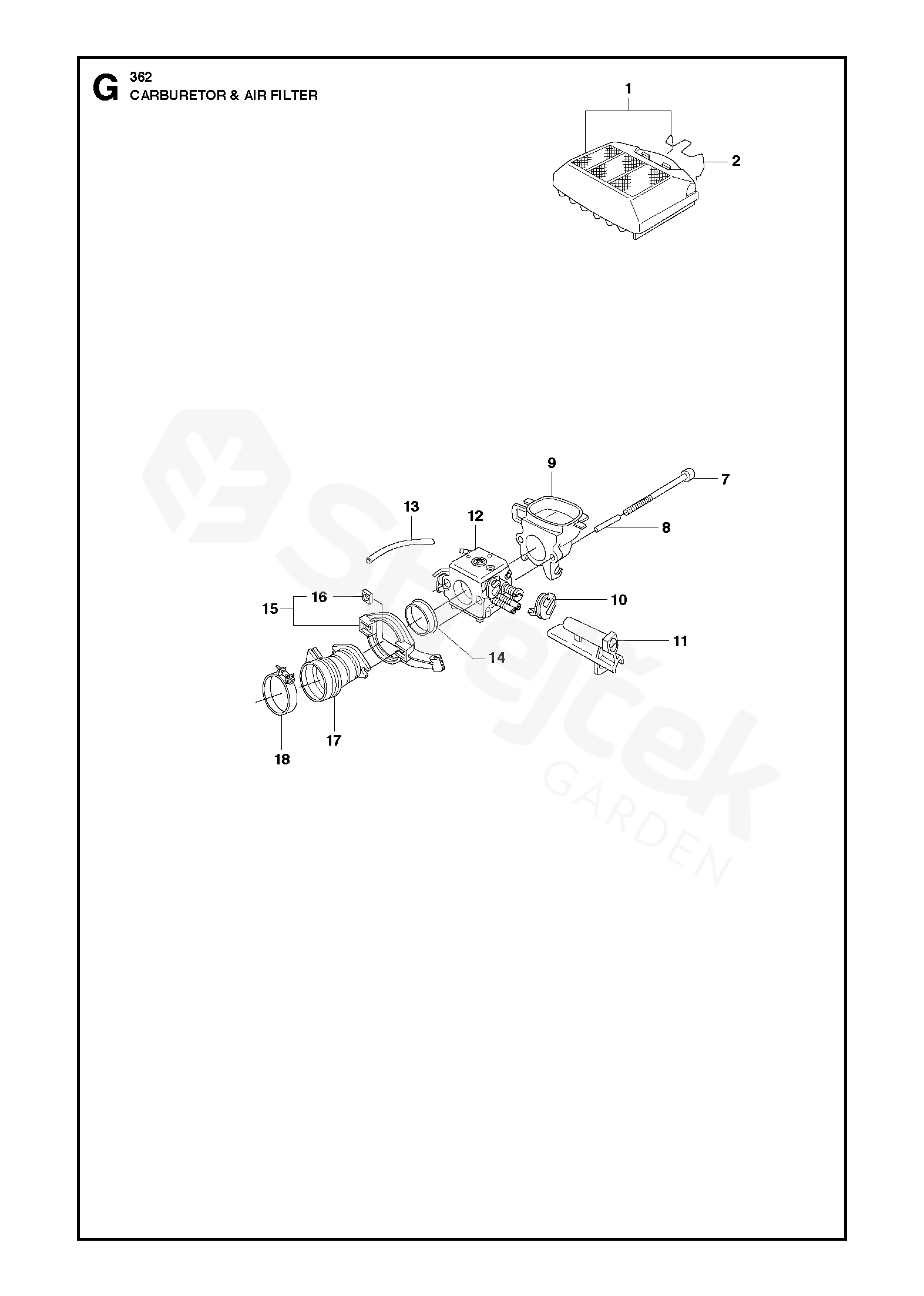 Spare parts - Partlist - 362 362 from 2016-10 - - CARBURETOR & AIR ...