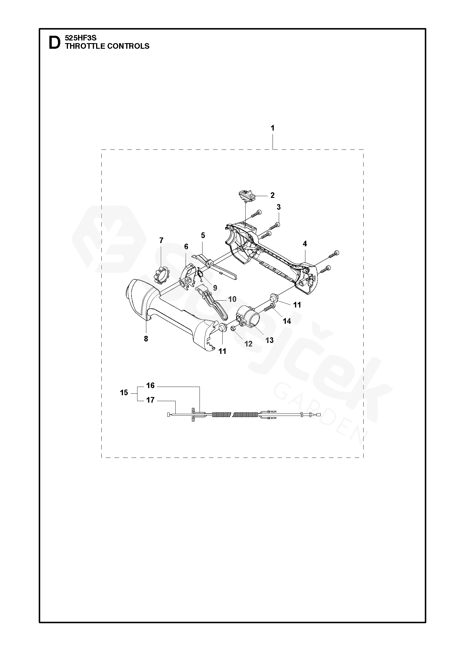 Spare parts - Partlist - 525 HF3S 525 HF3S - THROTTLE CONTROLS | sGarden.cz