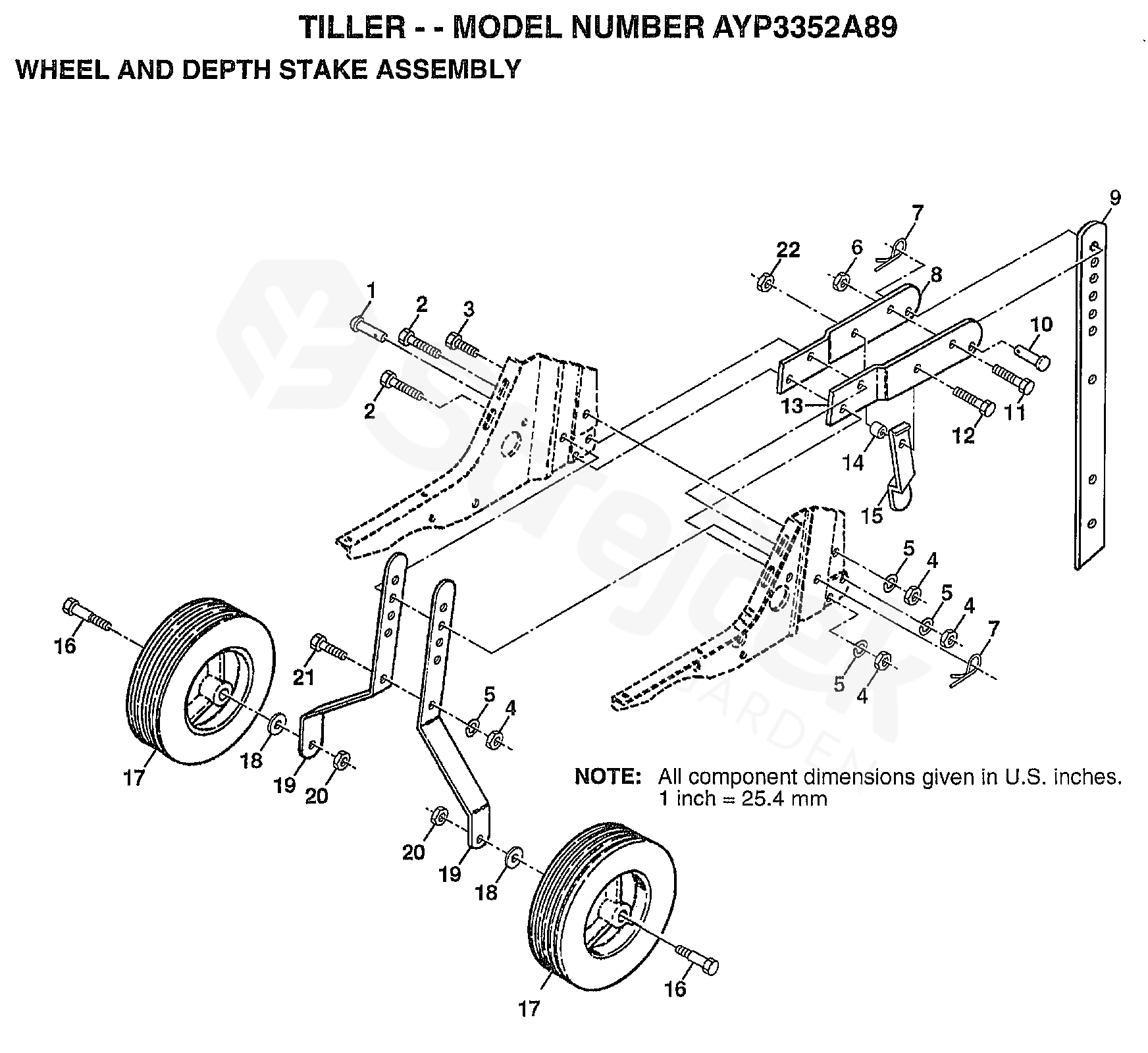 Spare parts - Partlist - 3352A89 3352A89, 1998-01 - WHEEL & DEPTH STAKE ...
