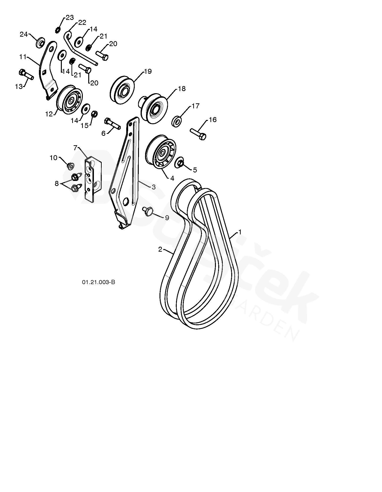 Spare parts - Partlist - ST 2106 ST2106 96191002005, 2009-08 - BELT ...