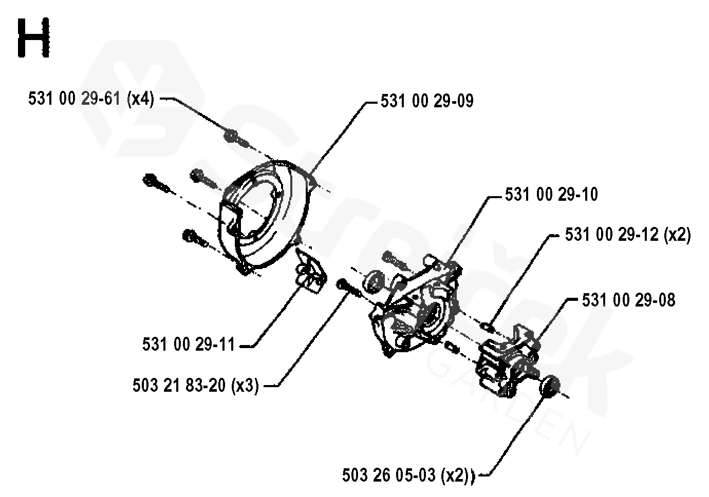 Spare parts - Partlist - 26H 26H, 1994-03 - CRANKCASE | sGarden.cz