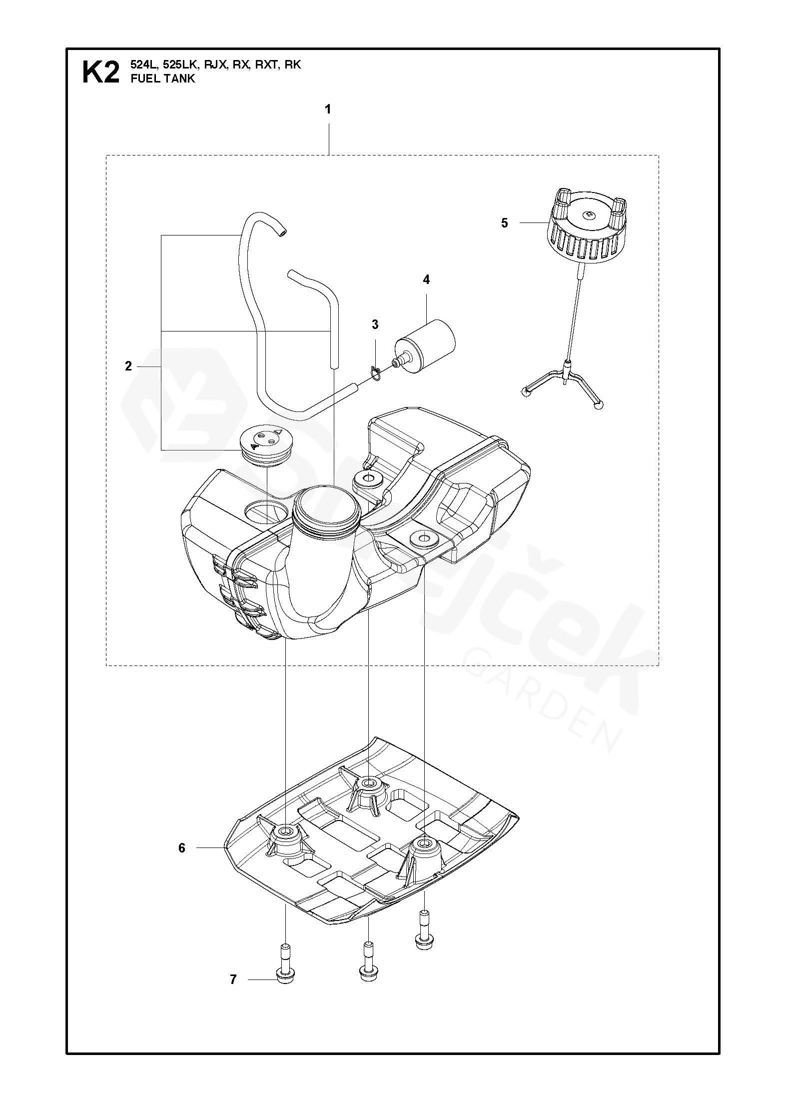 Spare parts - Partlist - 524 L 524 L - PALIVOVÁ NÁDRŽ | sGarden.cz