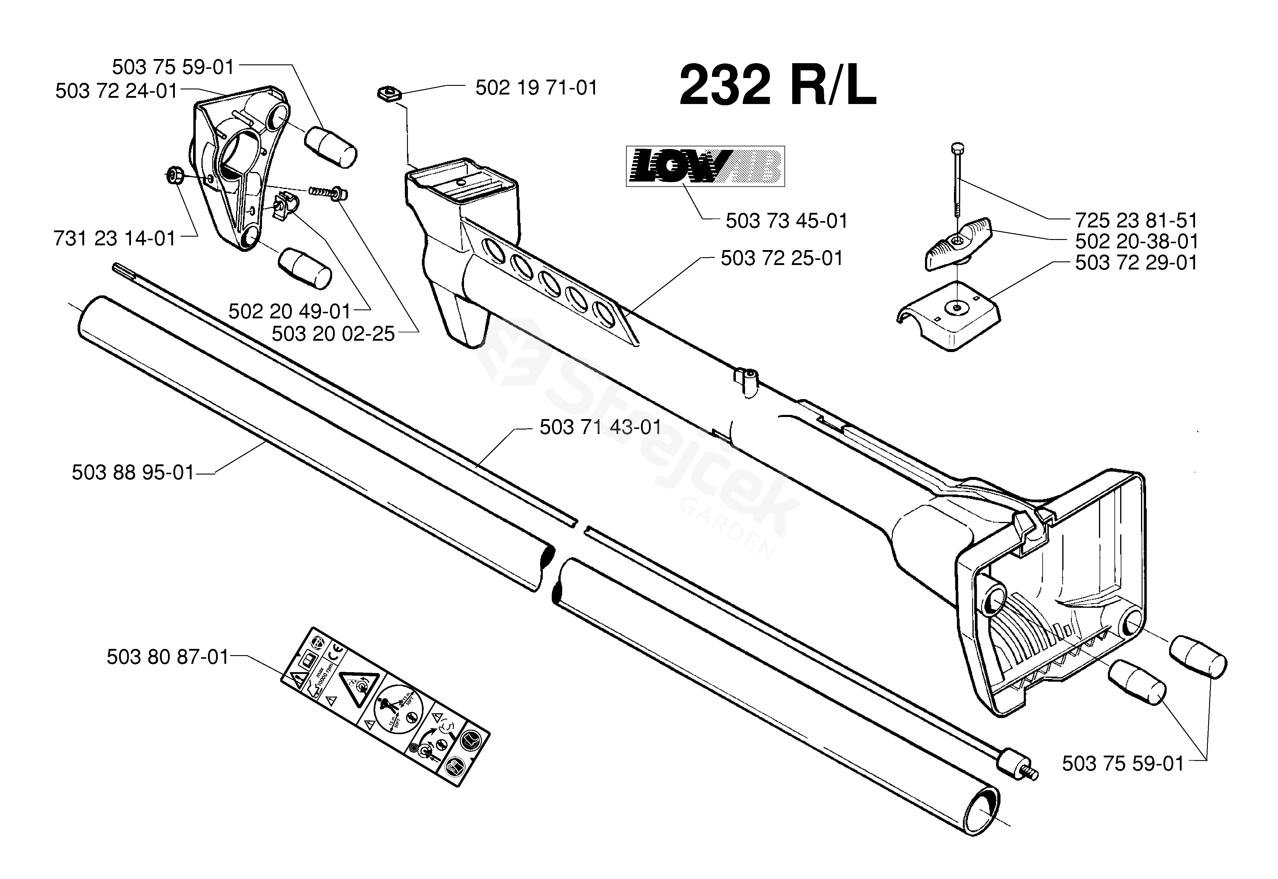 Spare parts - Partlist - 232 L 232 L, 1997-02 - SHAFT | sGarden.cz