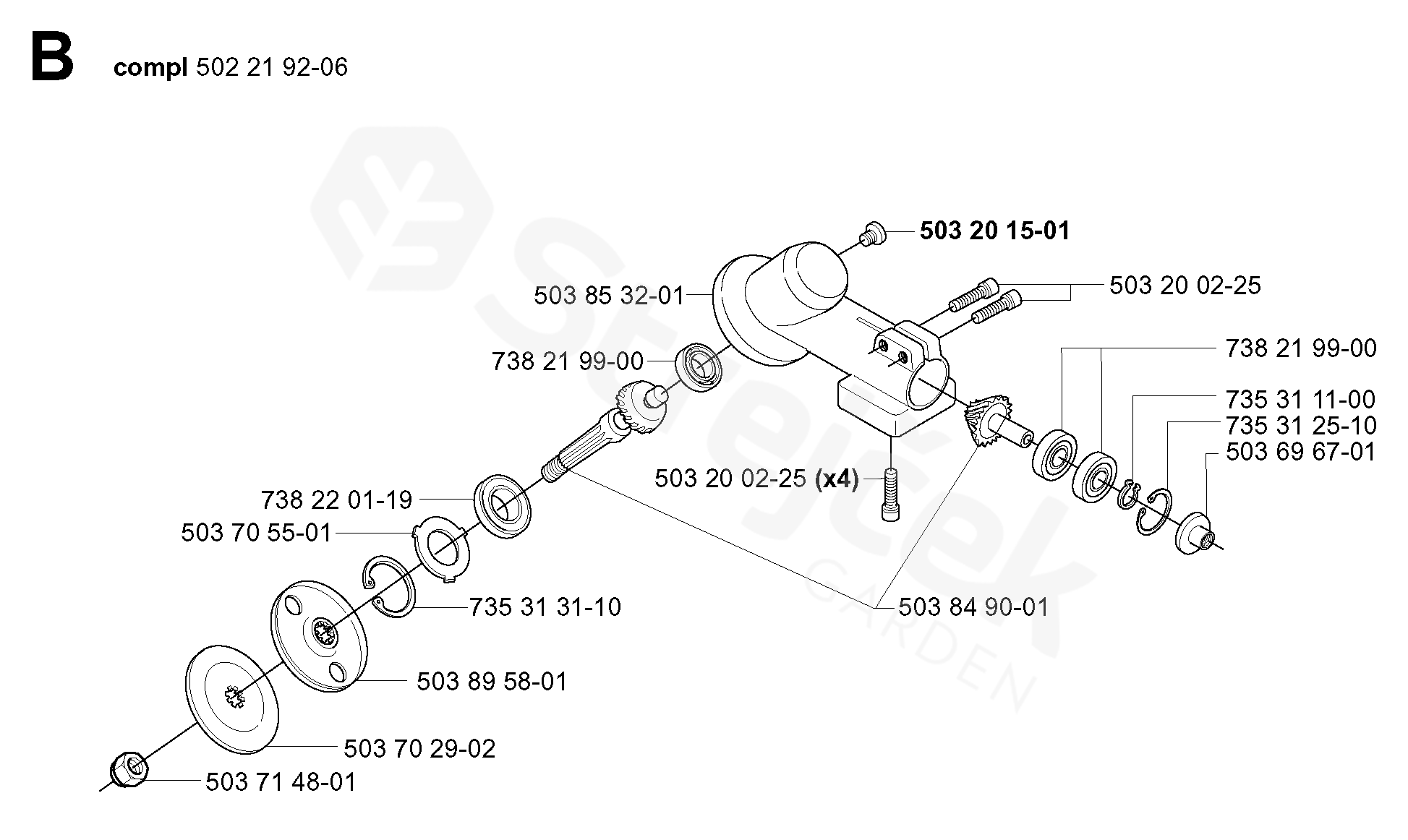 Spare parts - Partlist - 325 E 325 E X-SERIES, 2001-01 - BEVEL GEAR ...