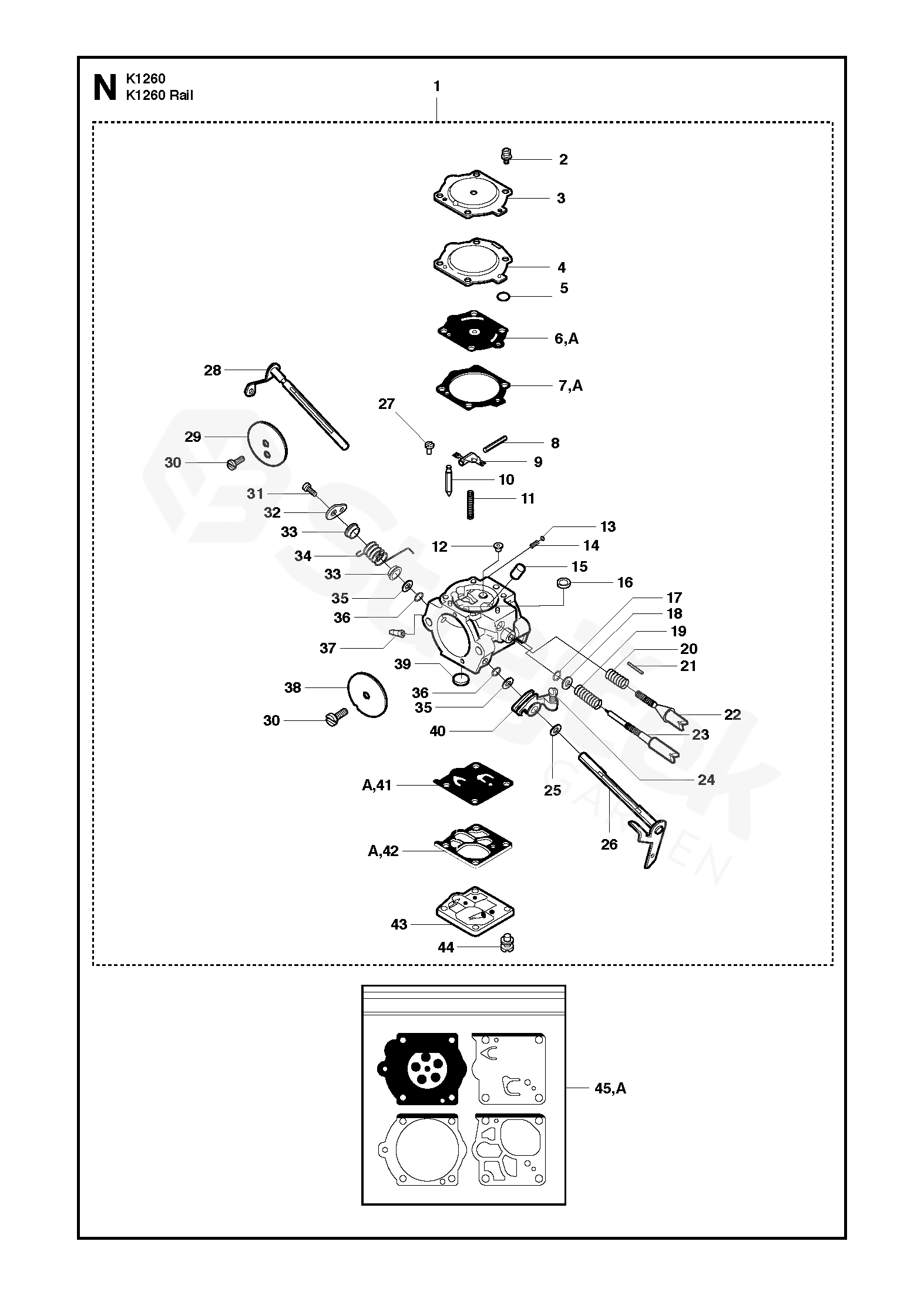 Spare parts - Partlist - K1260 Rail K1260 Rail, 2010-10 - CARBURETOR ...